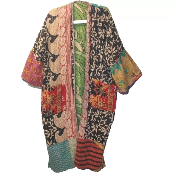 Rahab's Rope | Kimonos & Yukatas | Kantha Patchwork Kimono Jacket ...